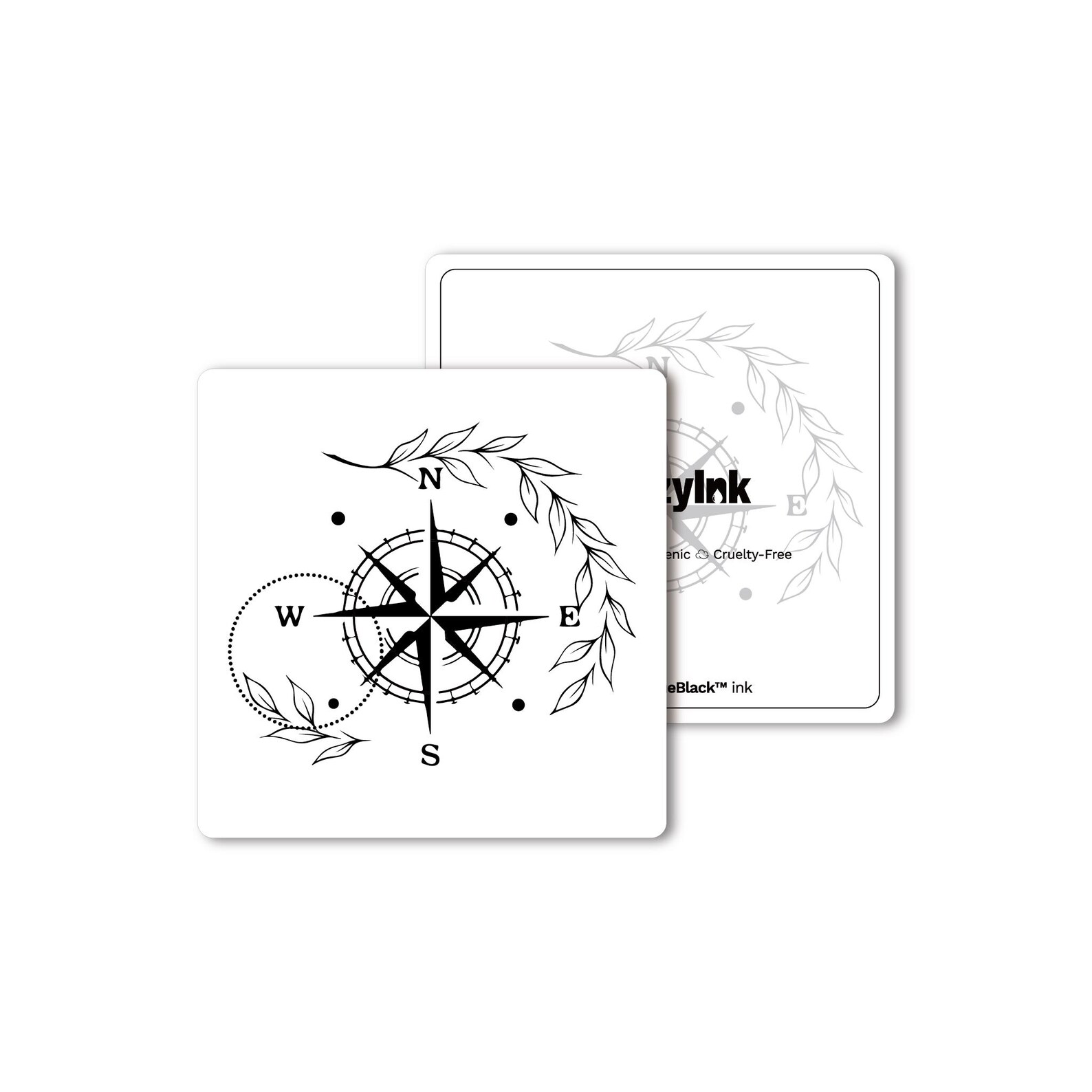 Steezyink Temporary Tattoo Compass Rose Last Upto 2 Weeks 4 X 4 Inches ...