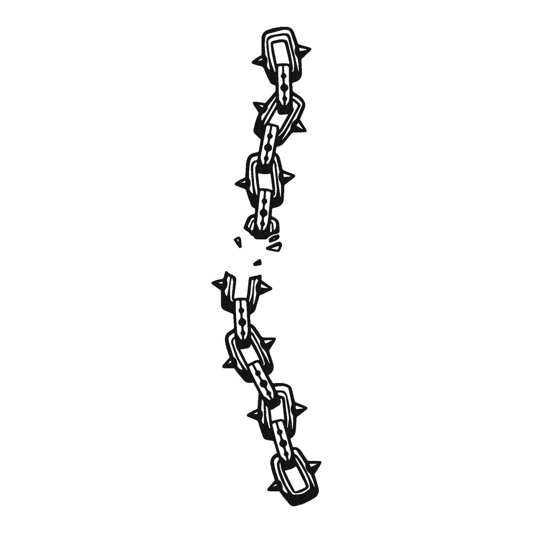 Steezyink Temporary Tattoo Broken Chain Last Upto 2 Weeks 2 X 7 Inches ...