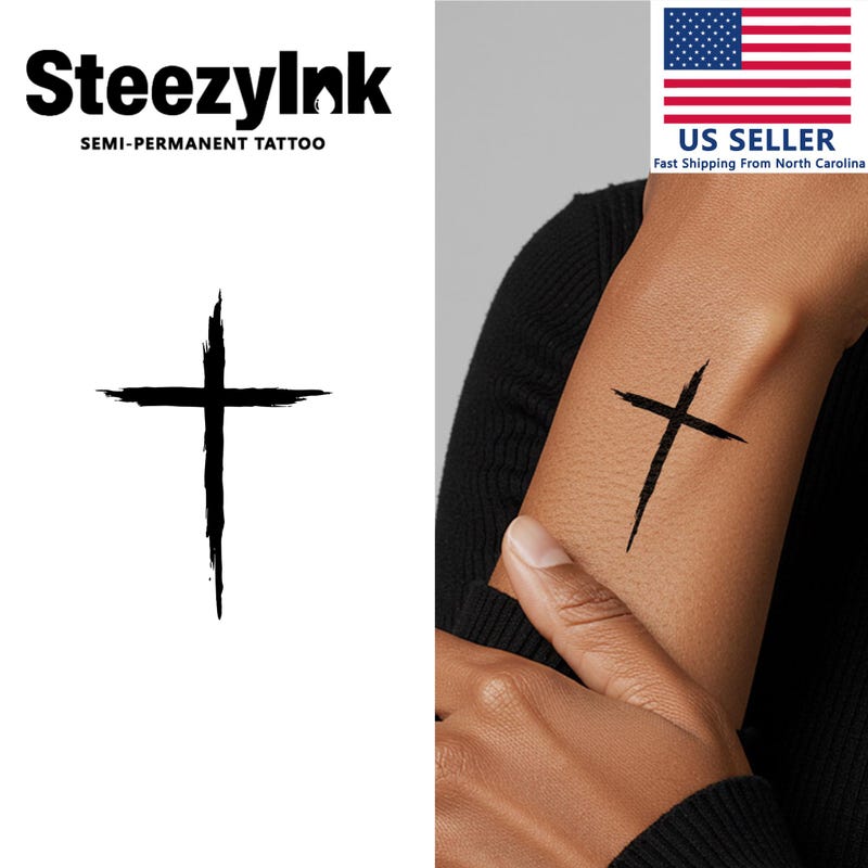 Temporary Tattoo Cross - Etsy