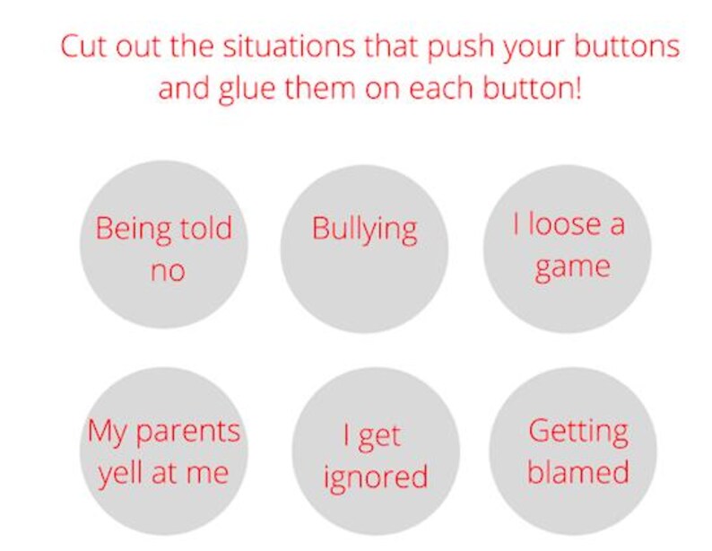 Anger Buttons Worksheet - Etsy