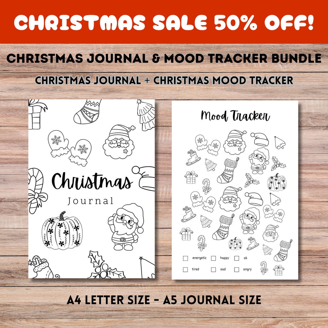Christmas Mood Tracker Journal | Cozy Holiday Feelings | Emotional Self ...