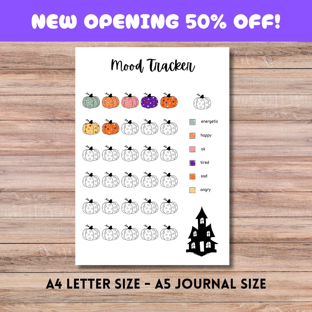 Pumpkin Mood Tracker Printable | 30 Day Fall Emotions Journal PDF | A5 ...