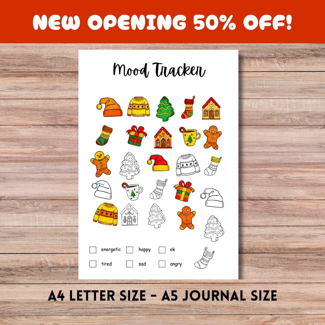Christmas Mood Tracker Printable | Festive Self-care Journal (PDF) - Etsy