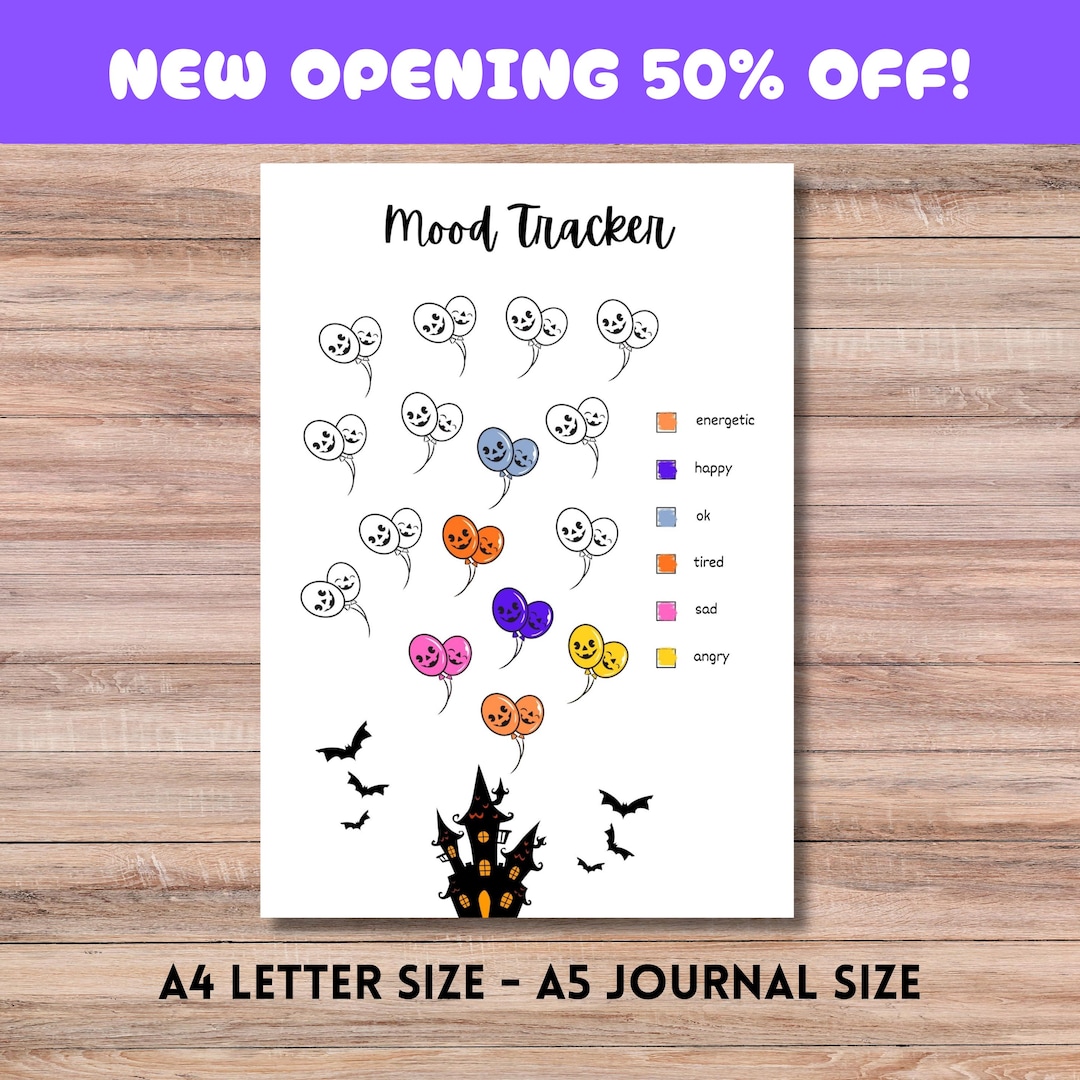 Ghost Mood Tracker Printable | Halloween Fall Emotions Chart (PDF) - Etsy