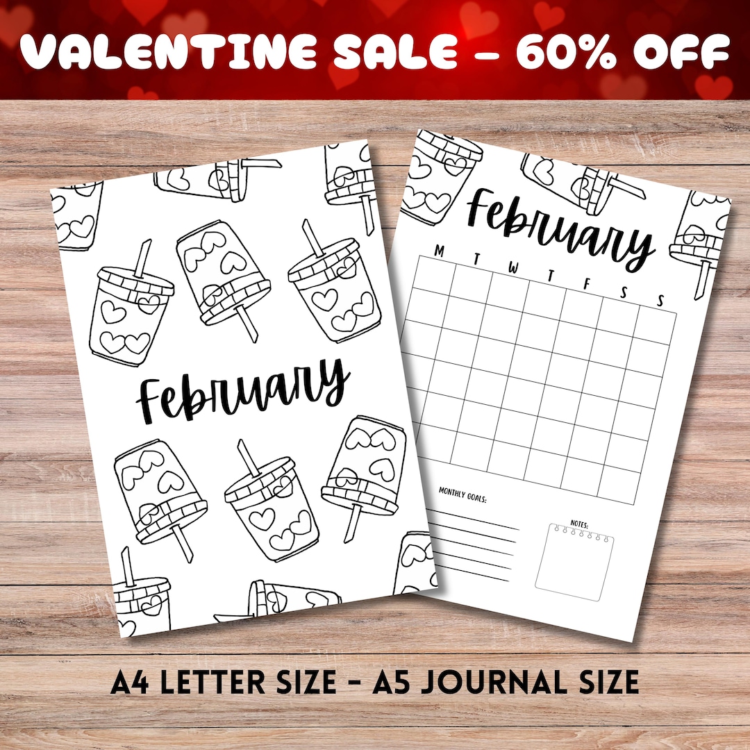 Valentine February Calendar Printable | Cozy Love-themed Monthly ...