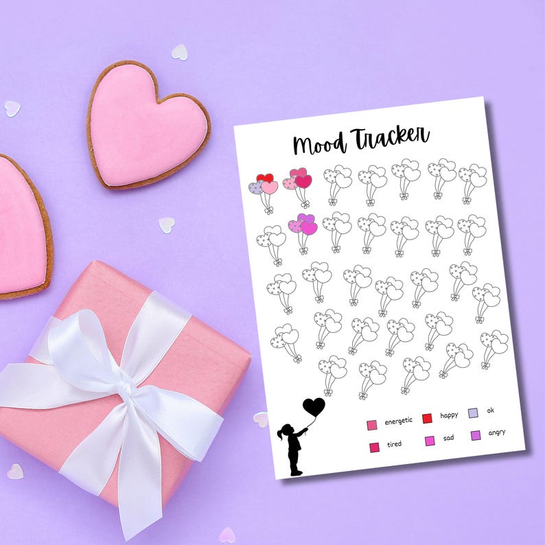 Valentine Mood Tracker Printable | Capture Your Feelings With Love ...