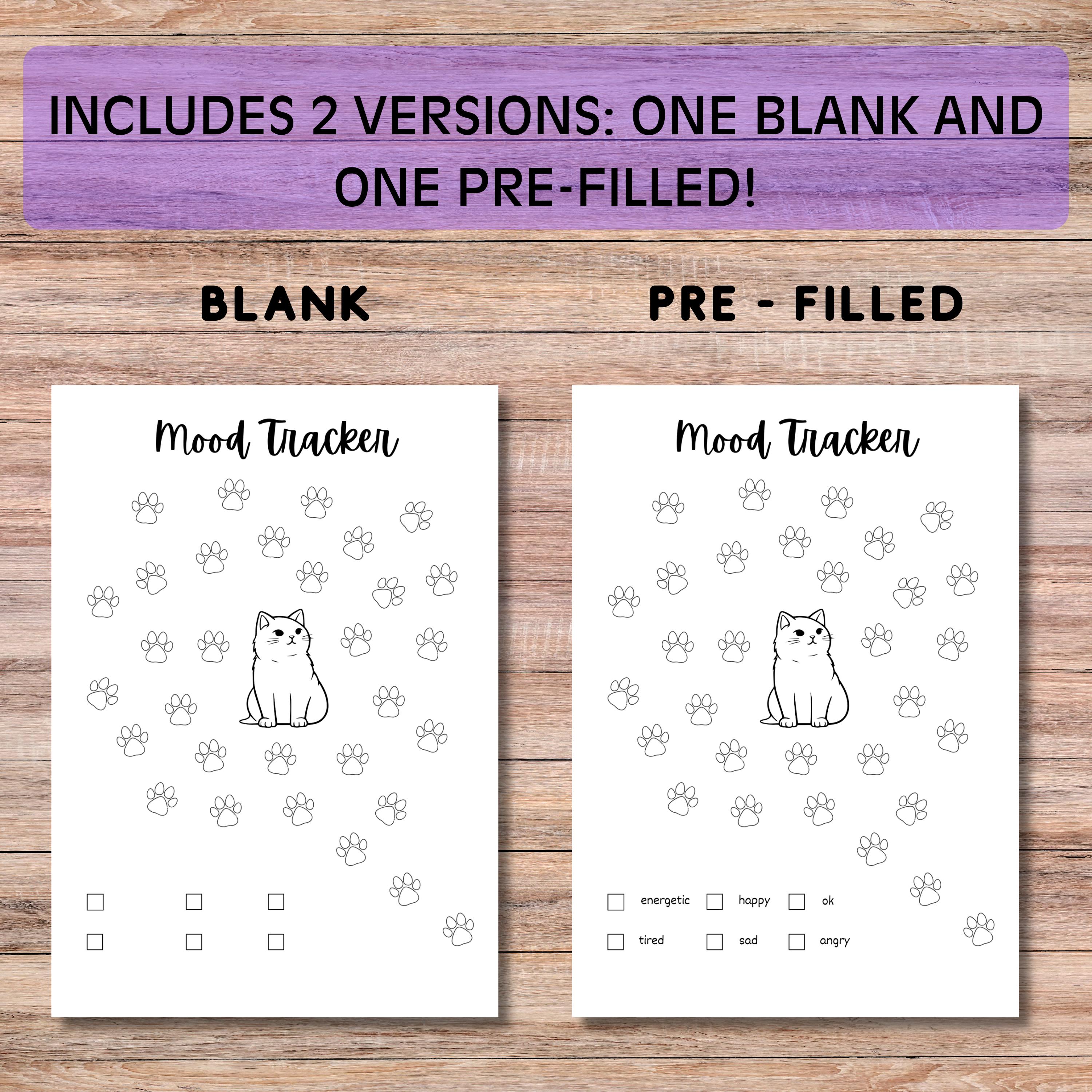 Cat Mood Tracker Printable, Cute Bullet Journal (digital Download) - Etsy