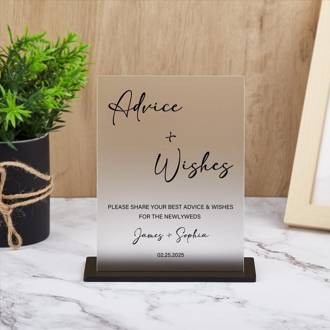 Advice and Wishes Wedding Sign, Minimalist Newlywed Advice Sign,advice ...
