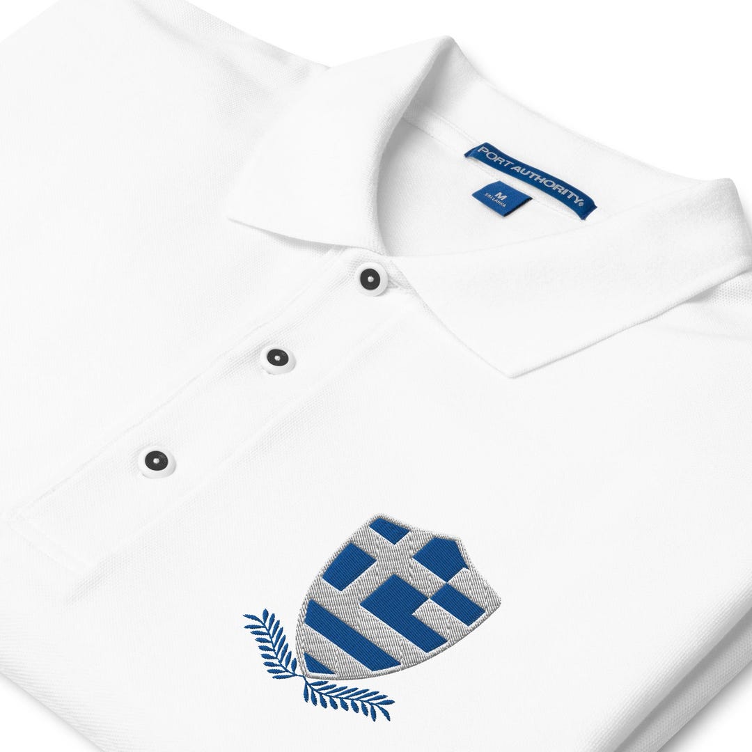 Men's Greek Flag Polo Shirt - Short Sleeve Tee With Greece Flag Logo ...