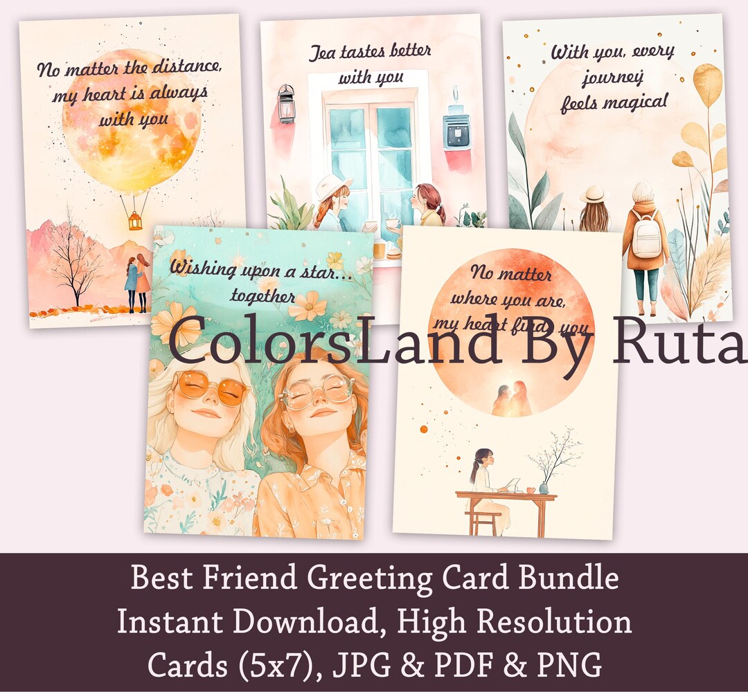 Best Friend Day Card Digital, Printable Sister Greeting Card, Best ...