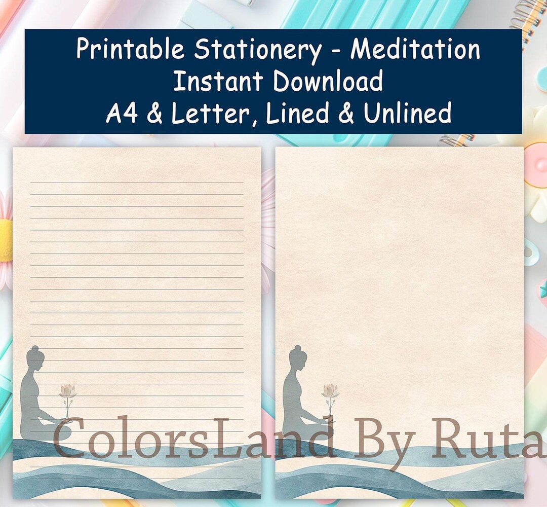 Printable Stationery, Peaceful Writing Paper, Printable Writing Paper ...