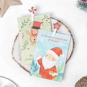 Printable Christmas Cards: Festive Holiday Greetings, Set of 5 (digital ...