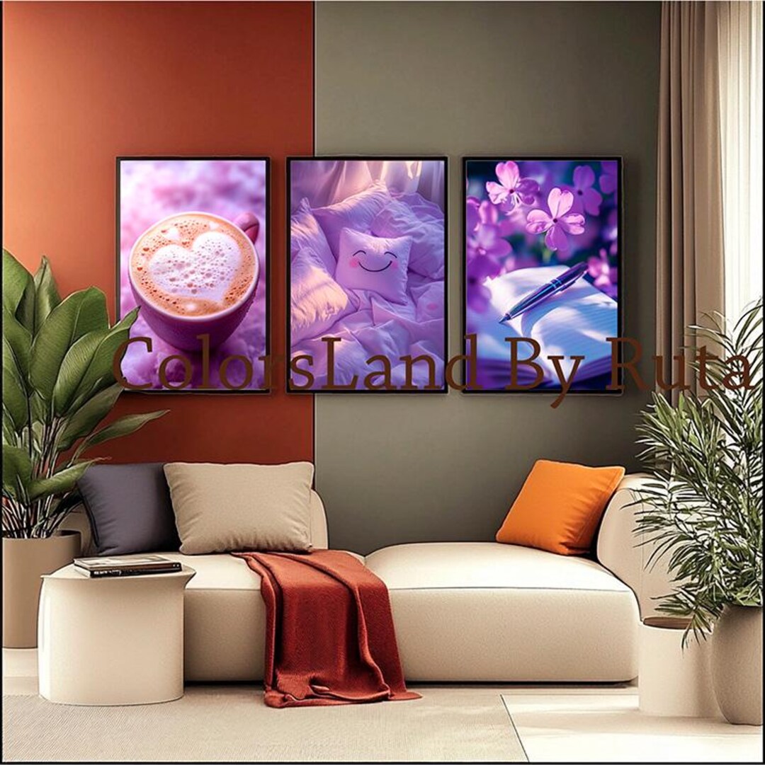 Set of 3 Purple Posters, Lavender Dreams: Cozy and Aesthetic Poster Set ...
