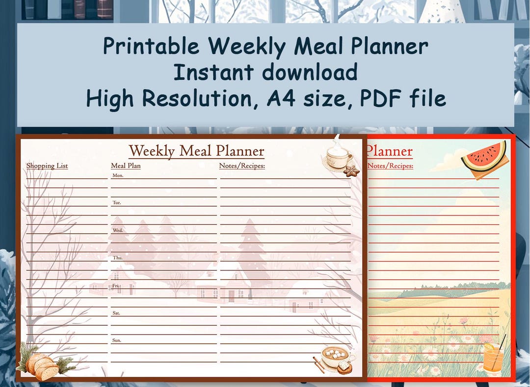 Meal Planner: Week Plan, Printable Meal Planner, Meal Planner Shopping ...