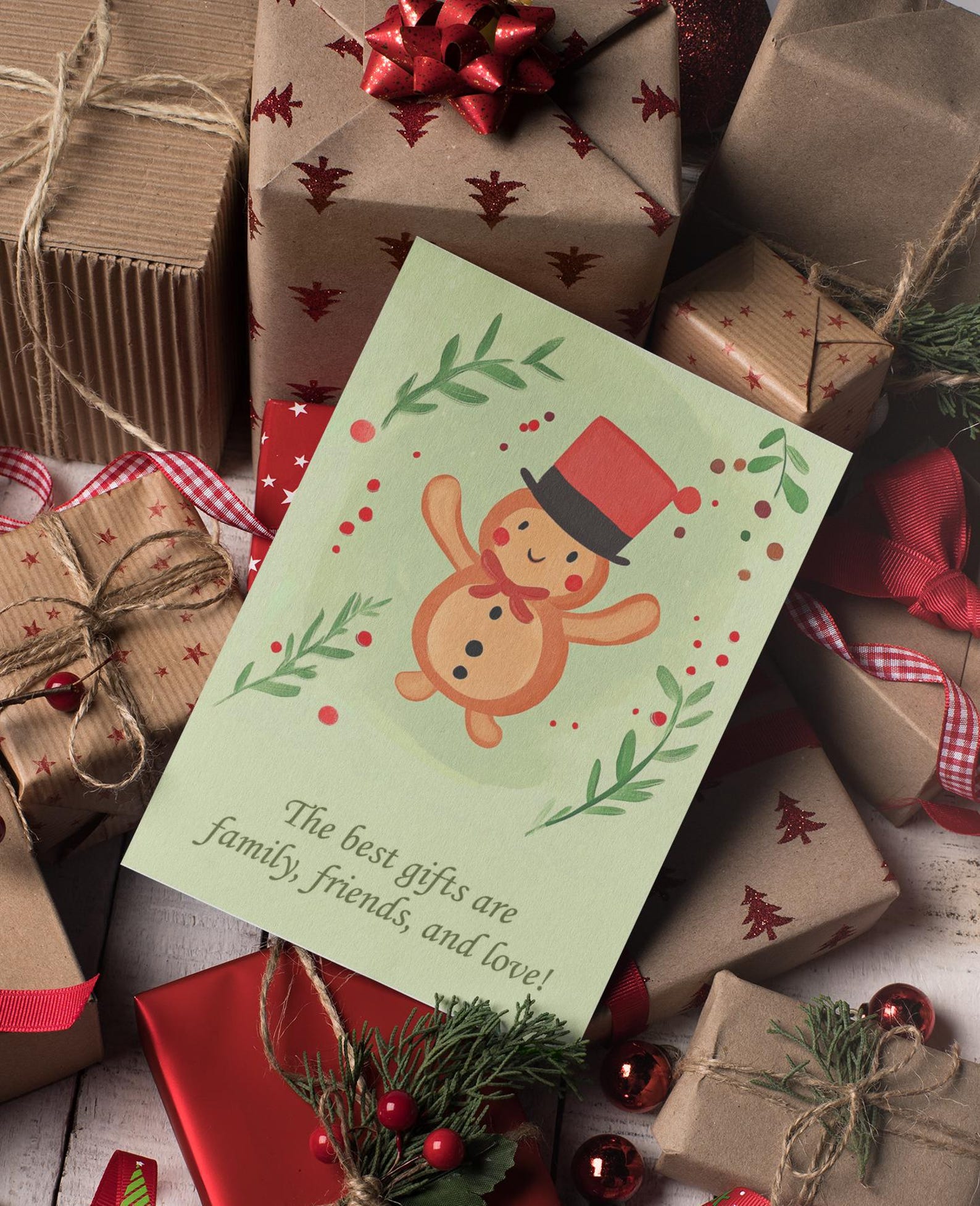 Printable Christmas Cards: Festive Holiday Greetings, Set of 5 (digital ...