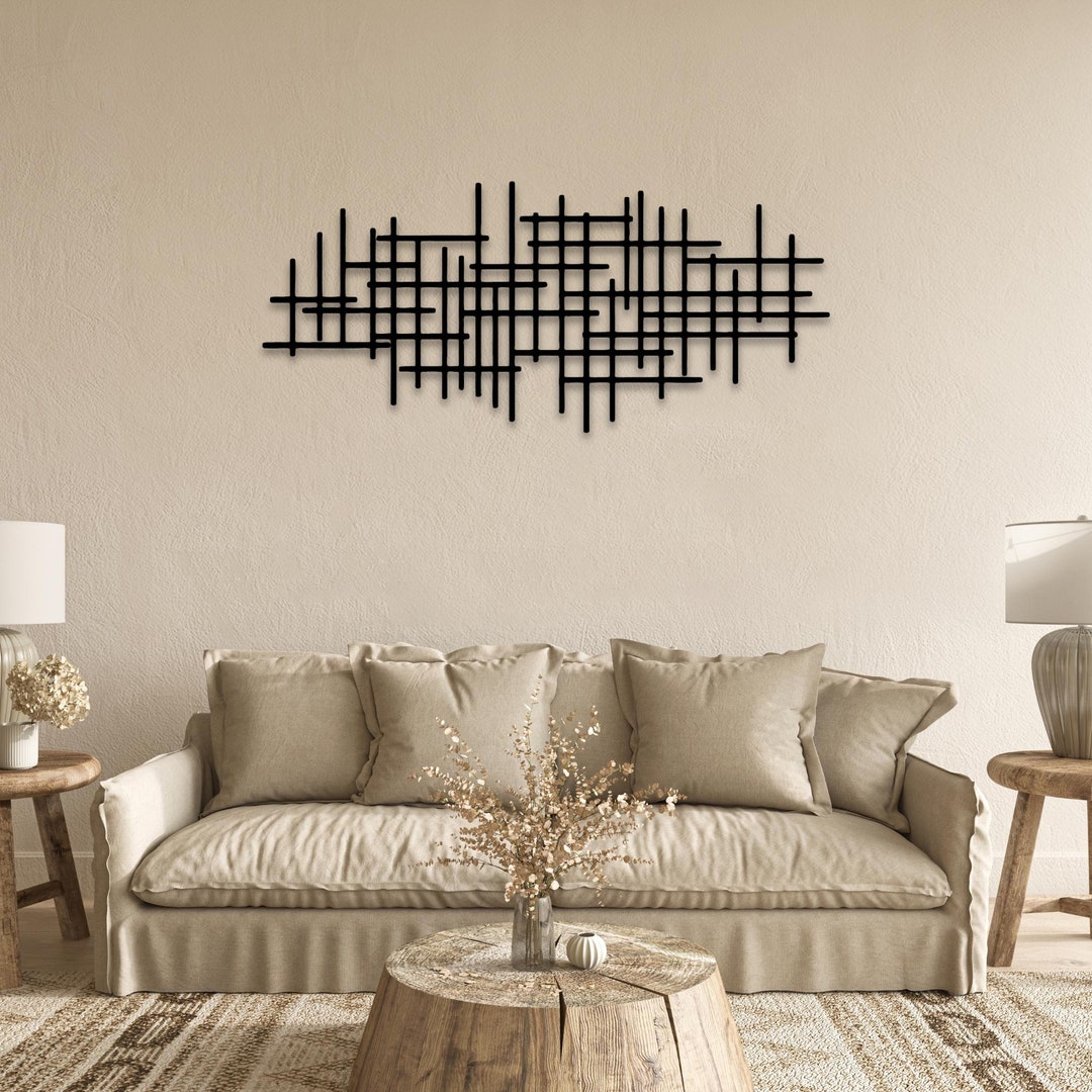 Abstract Geometric Metal Wall Art | Modern Home Wall Art Decor | Office ...