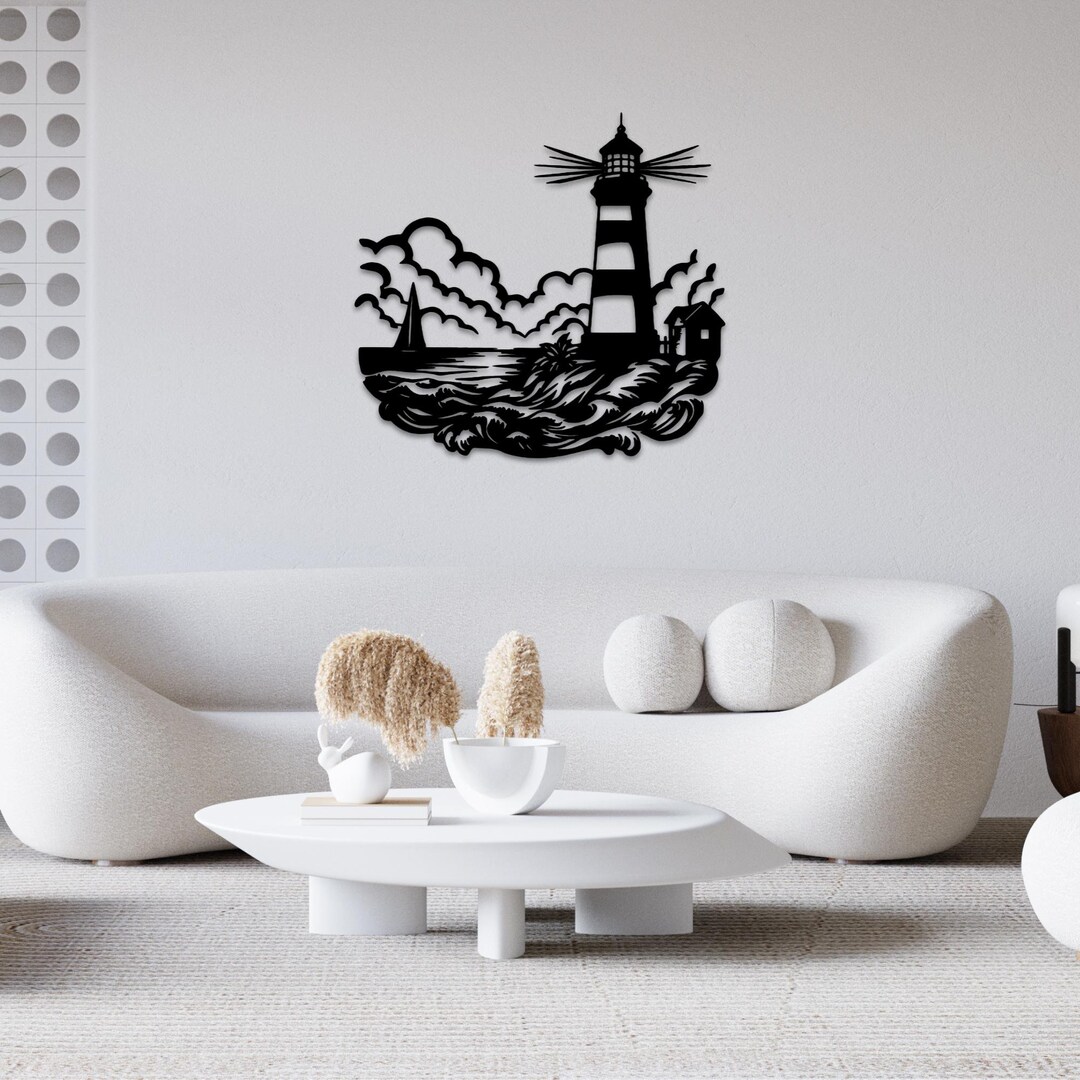 Lighthouse Metal Wall Decor | Metal Wall Art | Nautical Wall Decor for ...