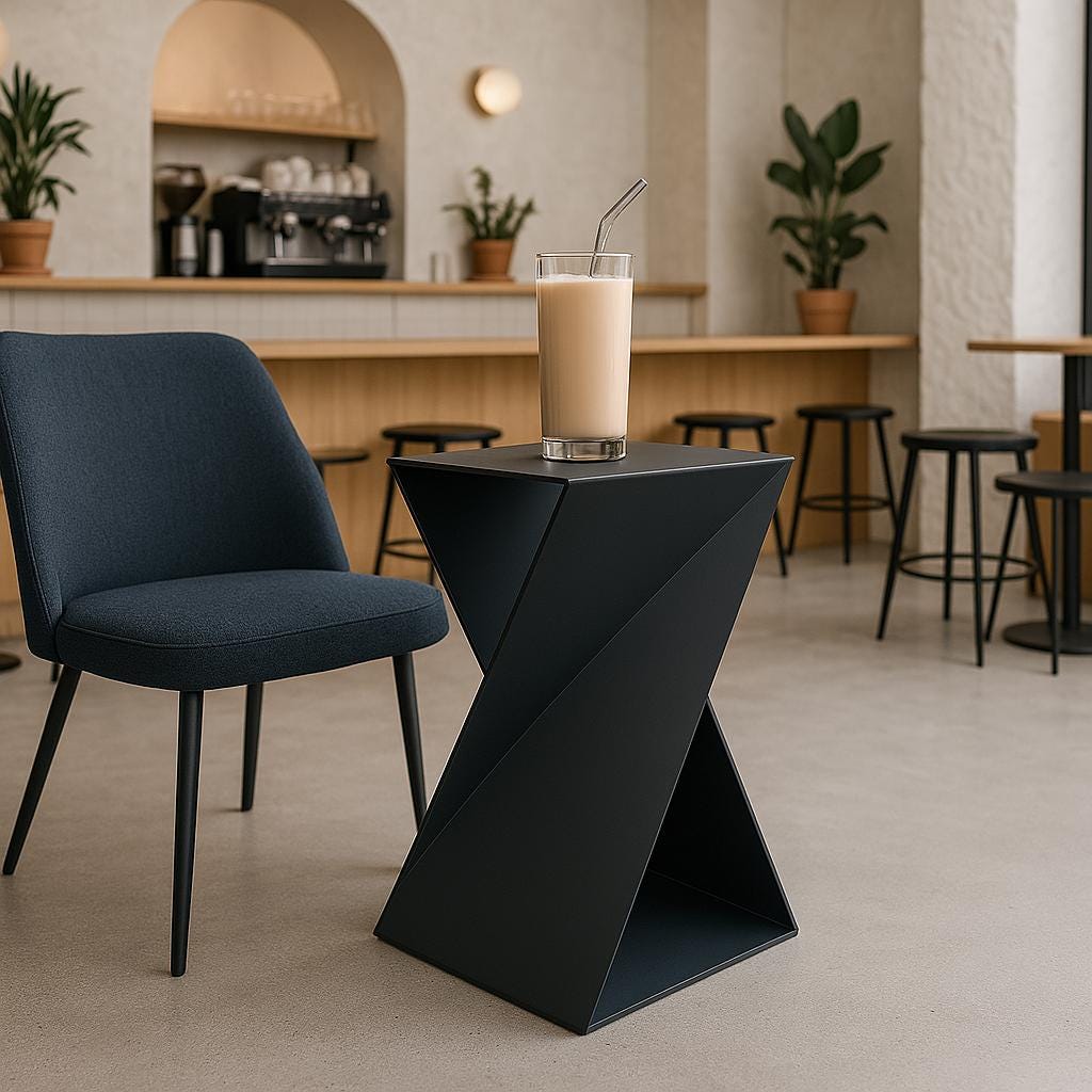 Modern Metal Side Table | Black Geometric Accent Table | Minimalist ...