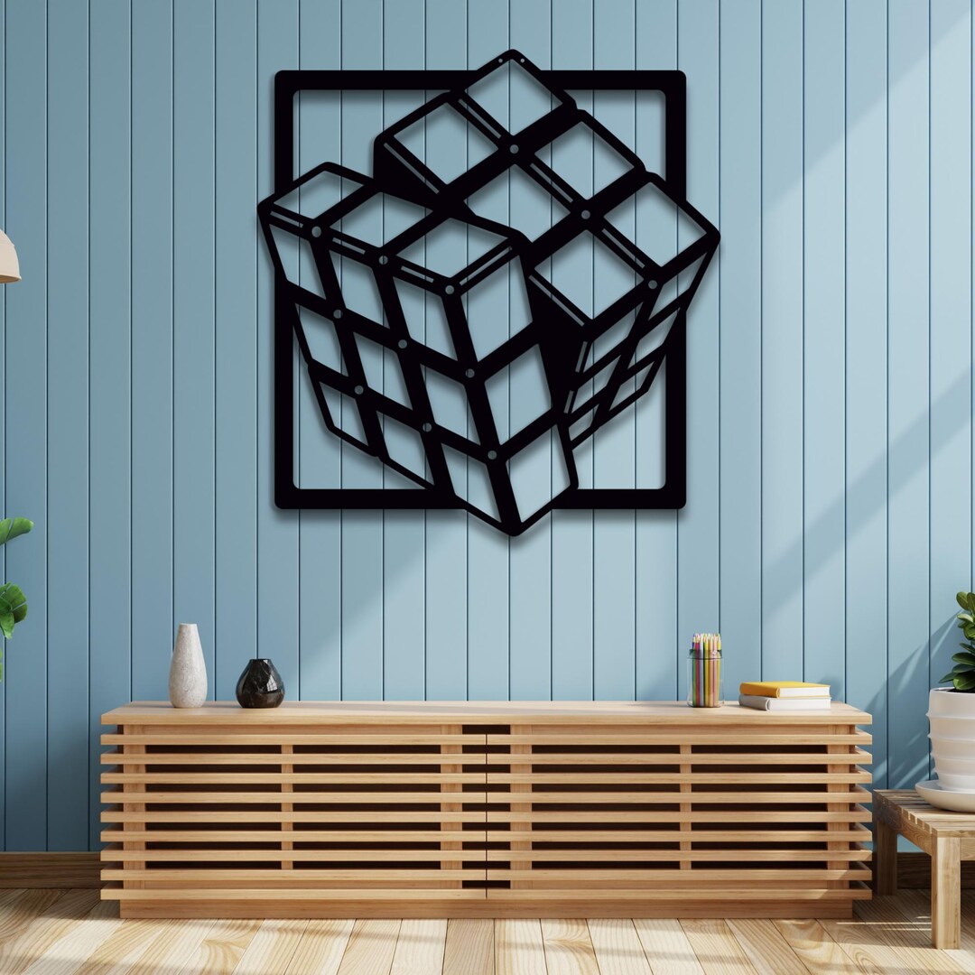 3D Rubik's Cube Metal Wall Art | Rubik's Cube Wall Decor | Cube Wall ...