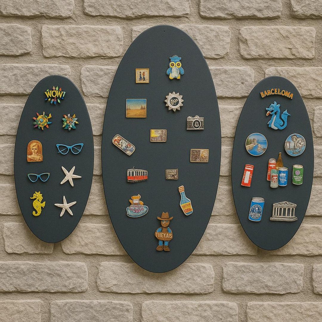 Black Magnet Display Board | Oval Metal Magnet Board | Wall Mounted ...