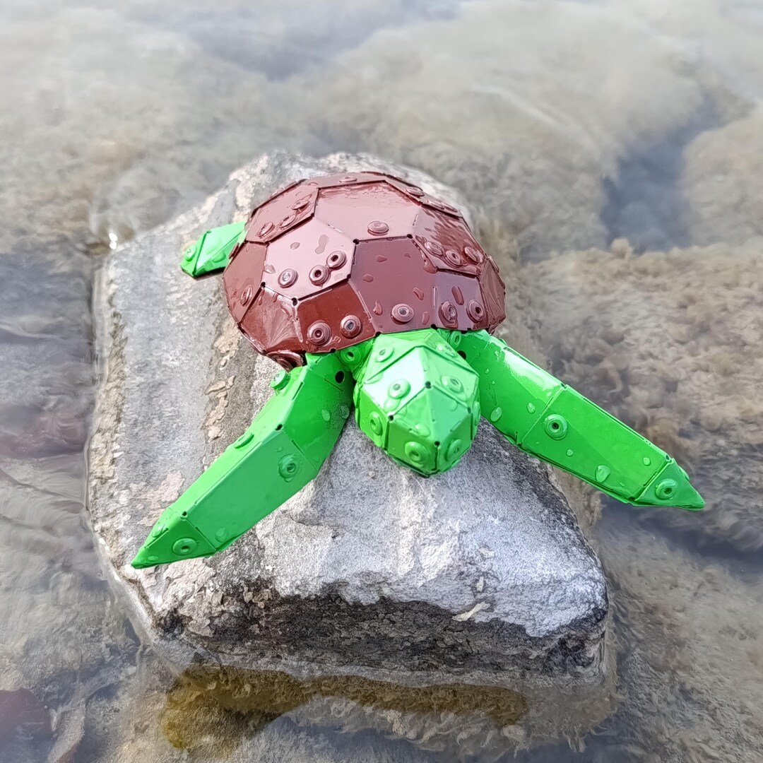 3D Metal Turtles Statue Abstract Handcraft Turtles Sculpture Pool Decor ...