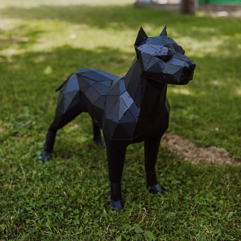 Metal Sculpture Pitbull - Etsy