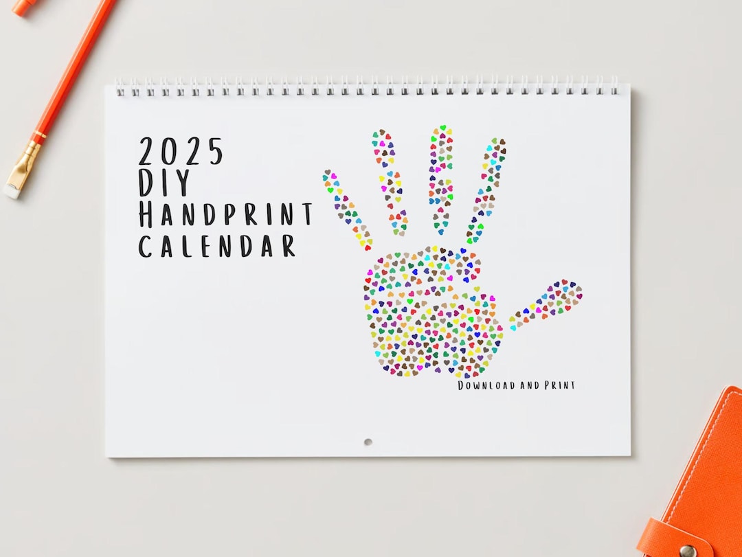 2025 DIY Handprint Calendar, Printable Handprint Craft, Monday Start - Etsy