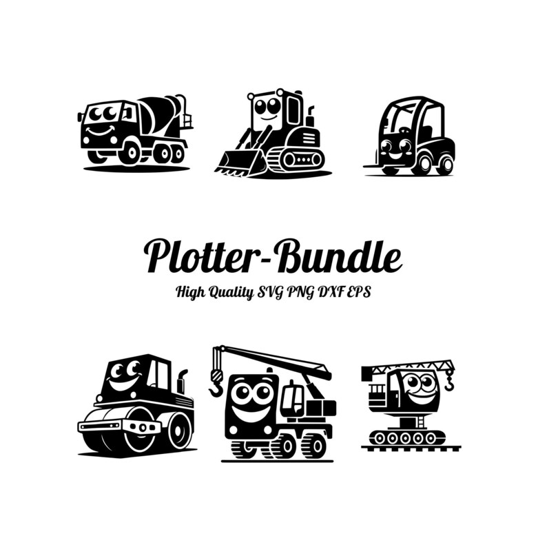 Plotter File Construction Machinery Svg, Png, Dxf, Eps Engraving File ...