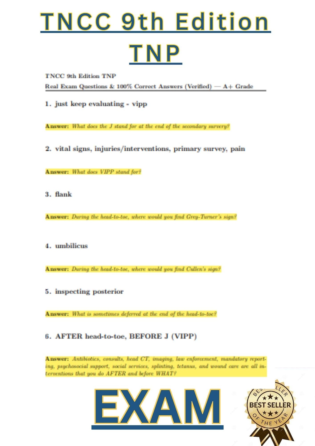 TNCC 9th Edition Tnp | Updated Questions With Detailed Verified Answers ...