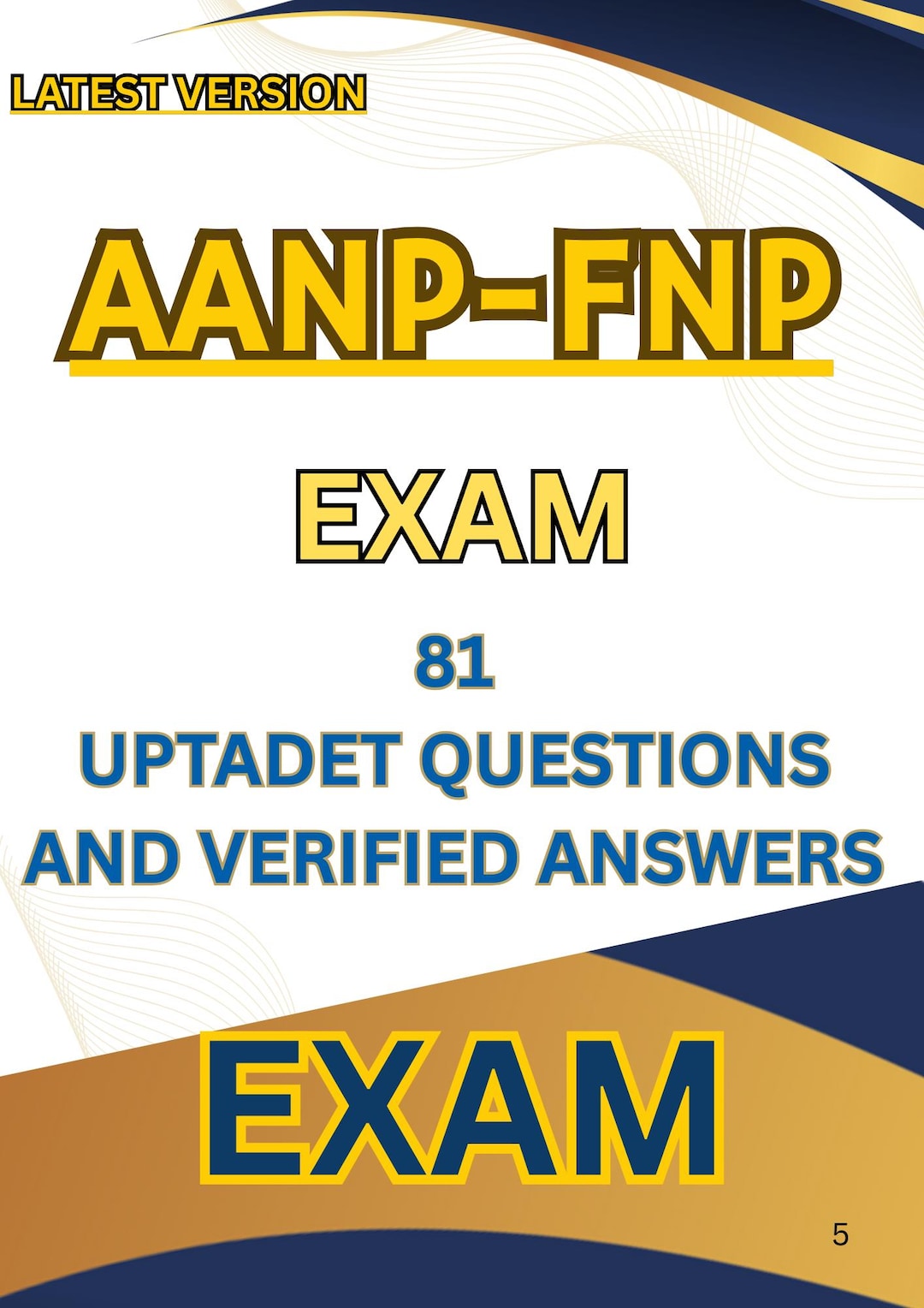 AANP-FNP Exam: 81 Verified Questions & Answers (PDF Download) - Etsy