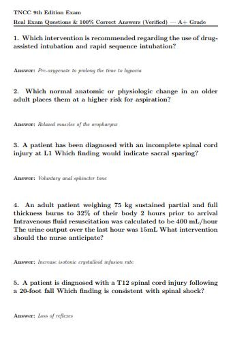 TNCC 9th Edition Exam: 50 Updated Questions (PDF Download) - Etsy