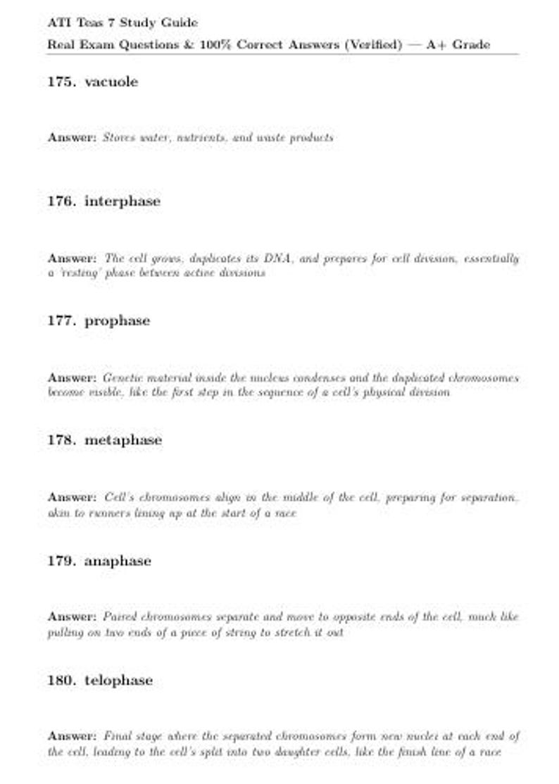 ATI Teas 7 Study Guide: 180 Updated Questions & Verified Answers (PDF ...
