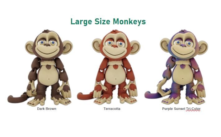 Flexi Articulating Monkey - Flexible 3d-printed Fidget - Etsy