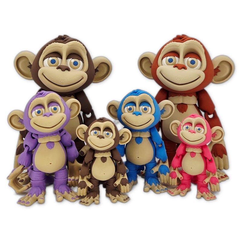 Flexi Articulating Monkey - Flexible 3d-printed Fidget - Etsy