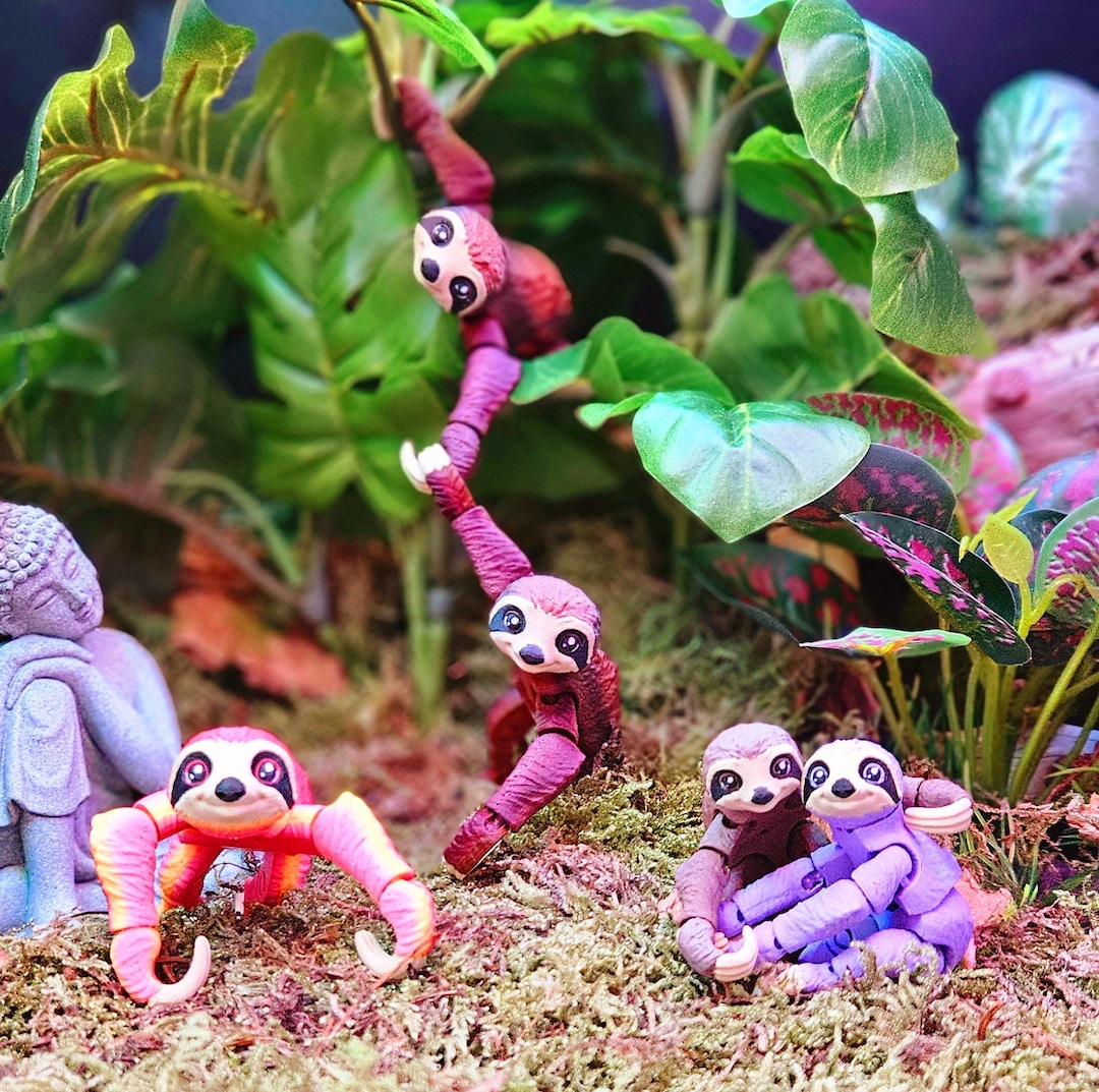 Flexi Articulating Sloth - Flexible 3d-printed Fidget - Etsy