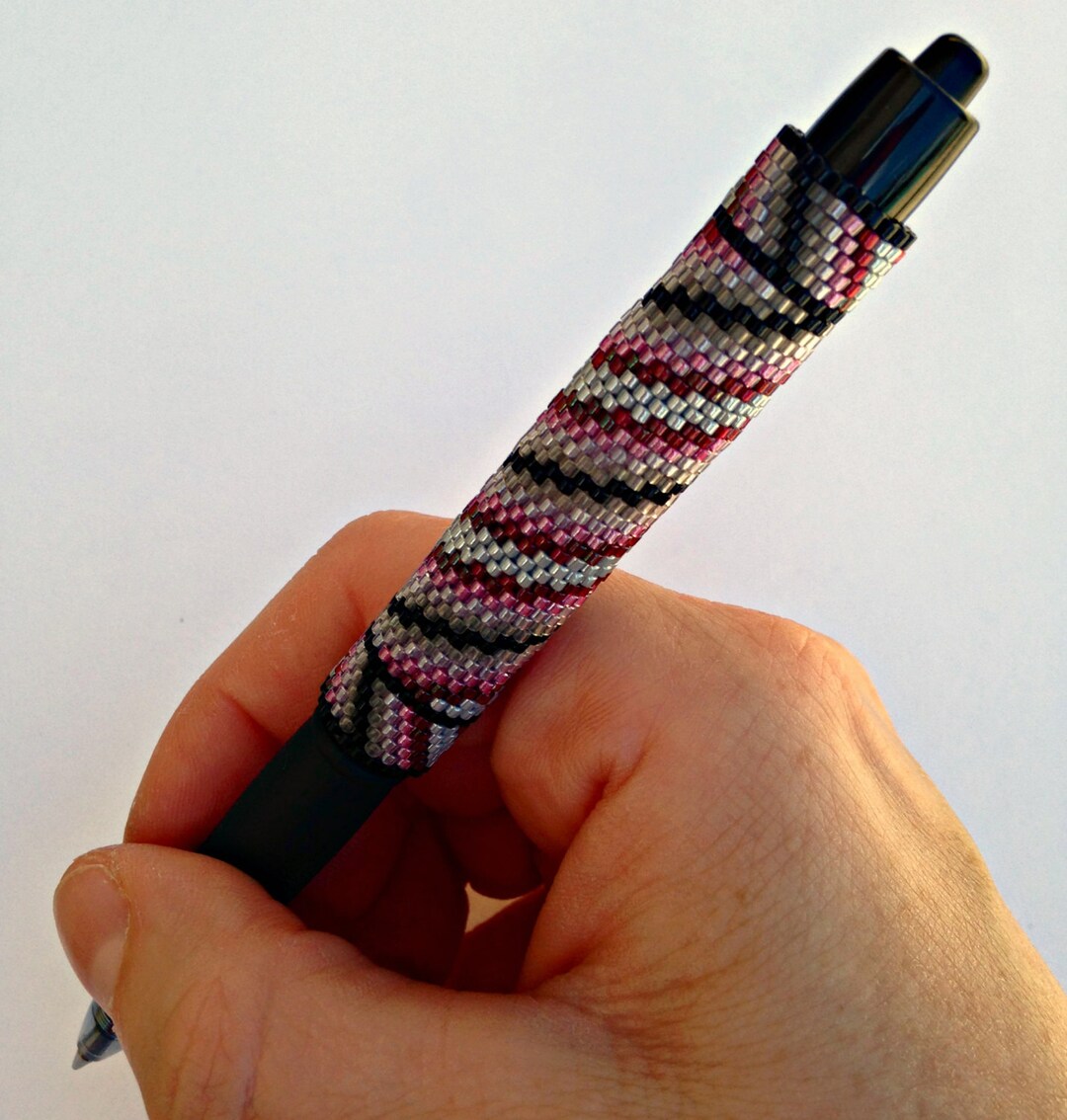 Pen Cover Pattern - Diagonal Stripes - Peyote Pattern - Etsy