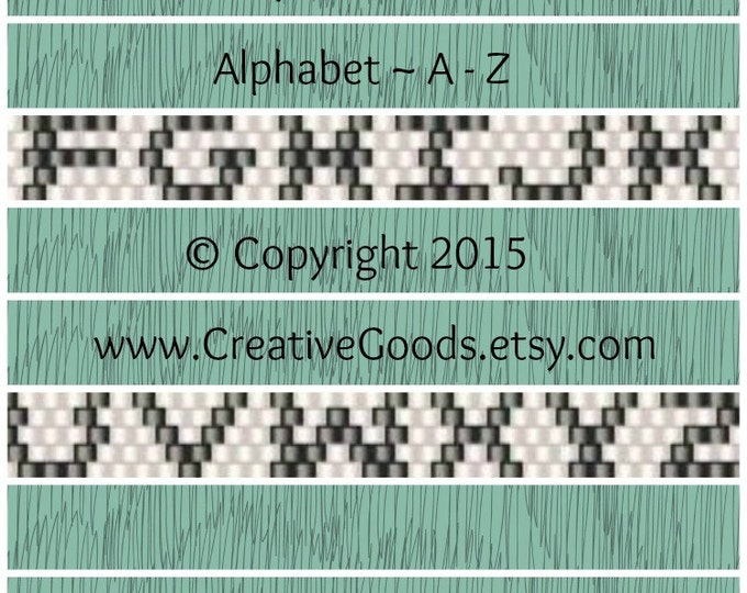 Alphabet Pattern in Odd Count Peyote Stitch Peyote Pattern - Etsy