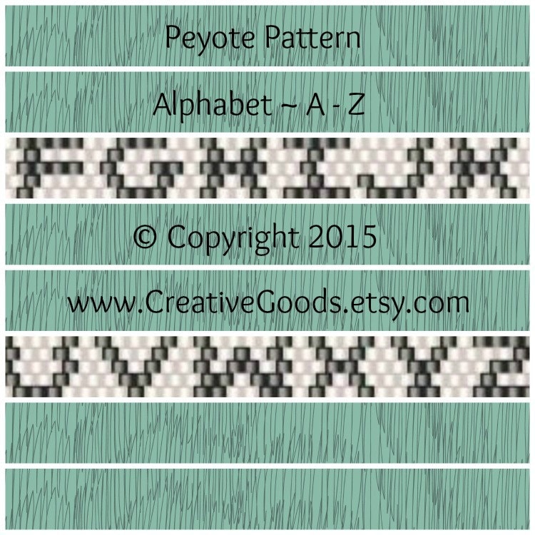 Alphabet Pattern in Odd Count Peyote Stitch - Peyote Pattern - Etsy
