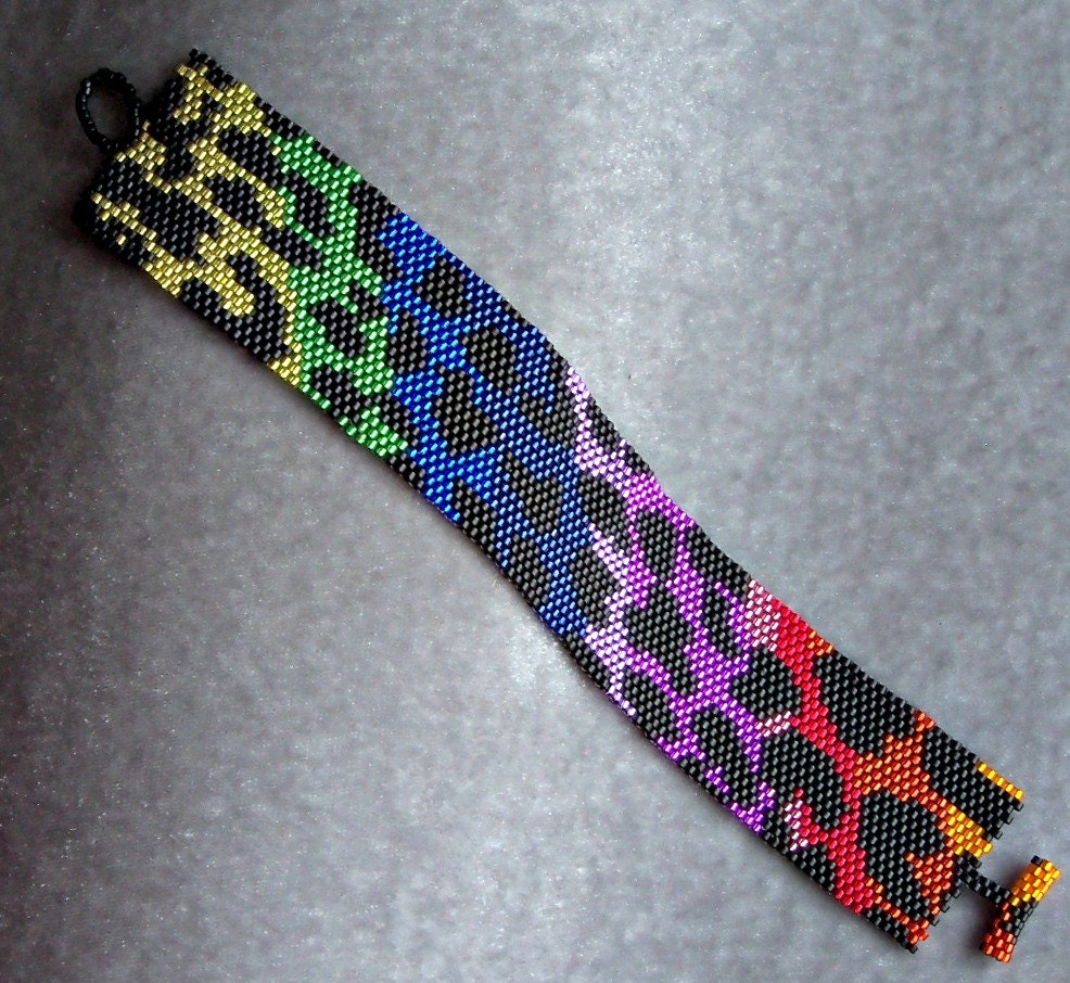 Rainbow Leopard Print - Peyote Pattern - Etsy