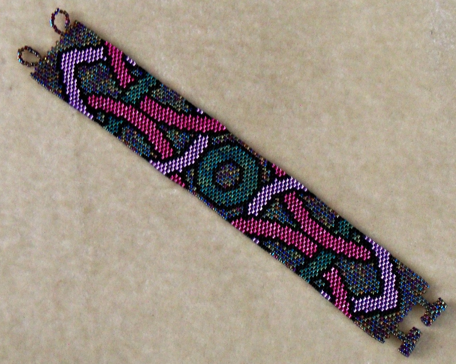Geometric Jewel Tone Bracelet Peyote Pattern - Etsy