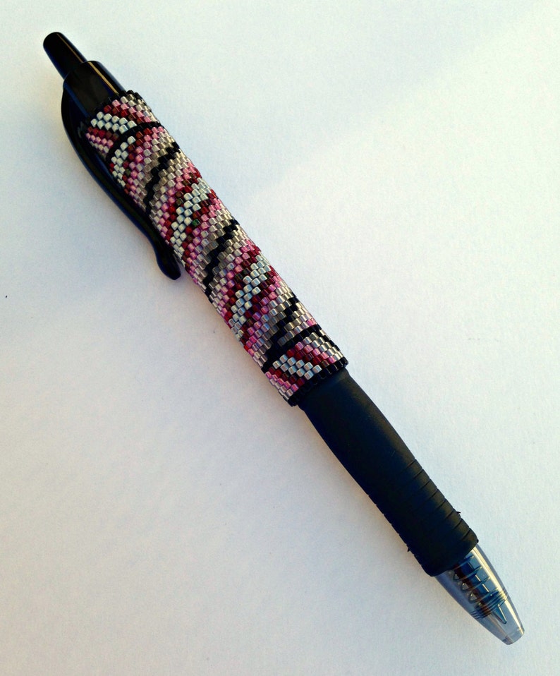 Pen Cover Pattern - Diagonal Stripes - Peyote Pattern - Etsy
