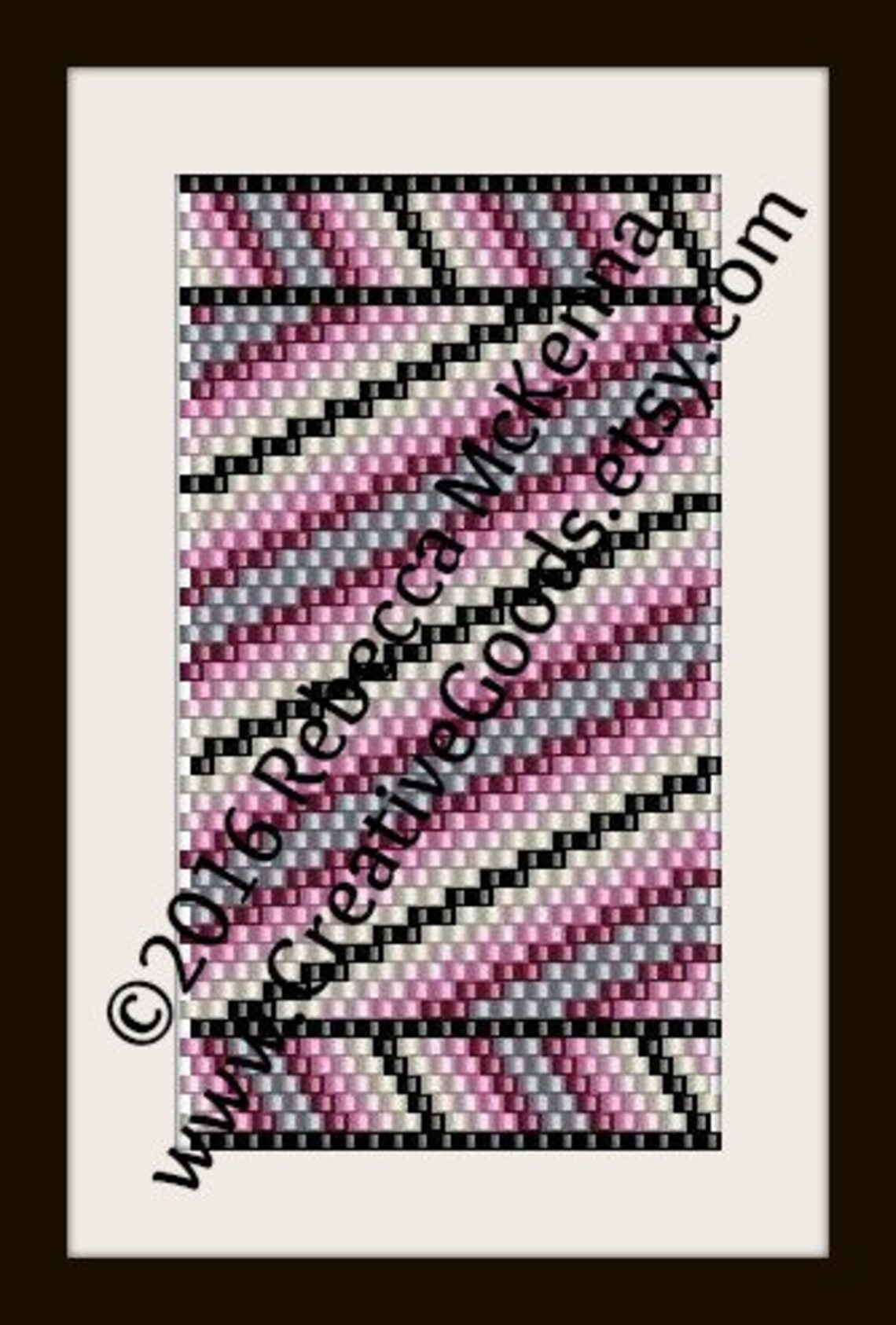 Pen Cover Pattern - Diagonal Stripes - Peyote Pattern - Etsy