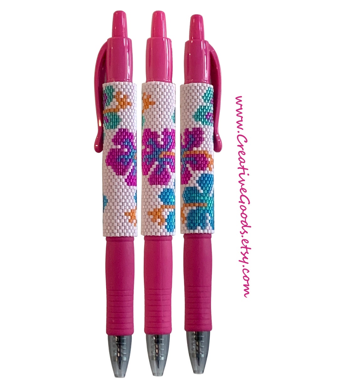 Pen Cover Pattern - Hawaiian Flowers - Peyote Stitch Beading Pattern - Etsy