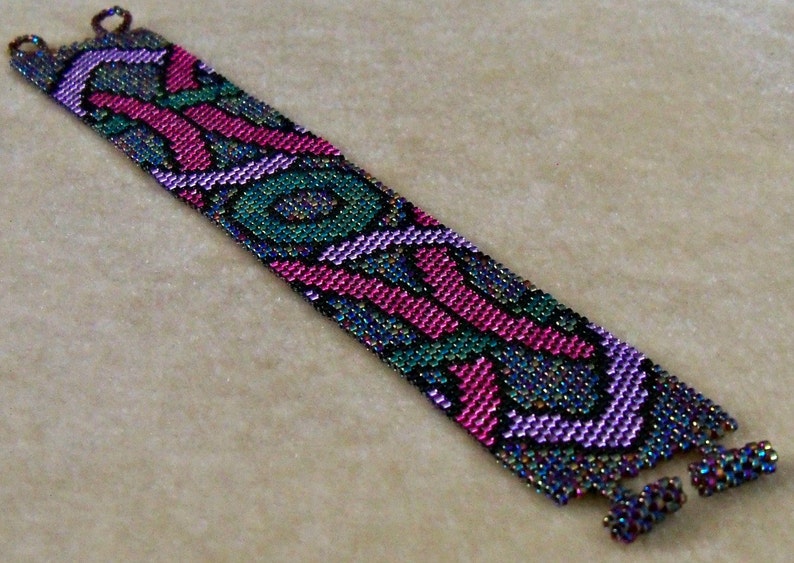 Geometric Jewel Tone Bracelet Peyote Pattern - Etsy