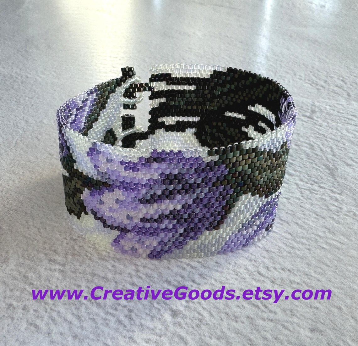 Muted Tulips - Purple - Bracelet Pattern - Peyote Stitch Pattern - Etsy
