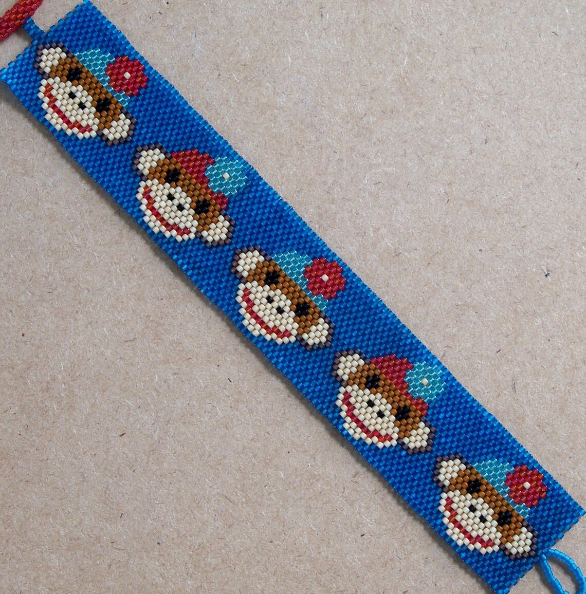 Sock Monkey Bracelet Pattern - Peyote Pattern - Beading Pattern - Etsy
