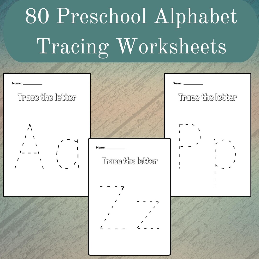 Preschool Alphabet 80 Tracing Worksheets, Big ABC Trace Pages, Letters ...