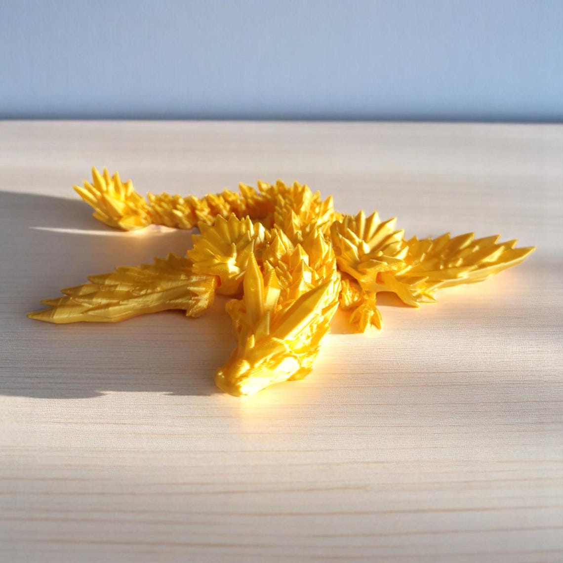 Large 3D Printed Crystal Dragon With Wings, Flexible Articulate Design ...