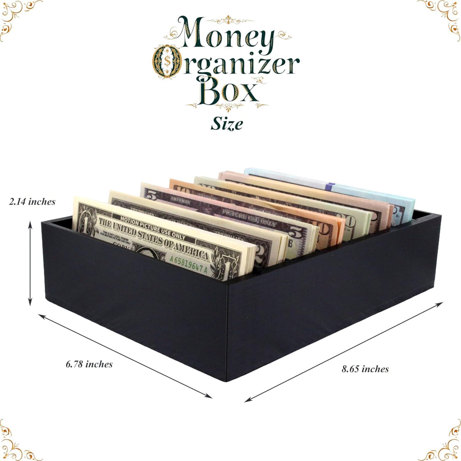Money Organizer for Cash – 8 Compartment Money Holder, Cash Organizer ...