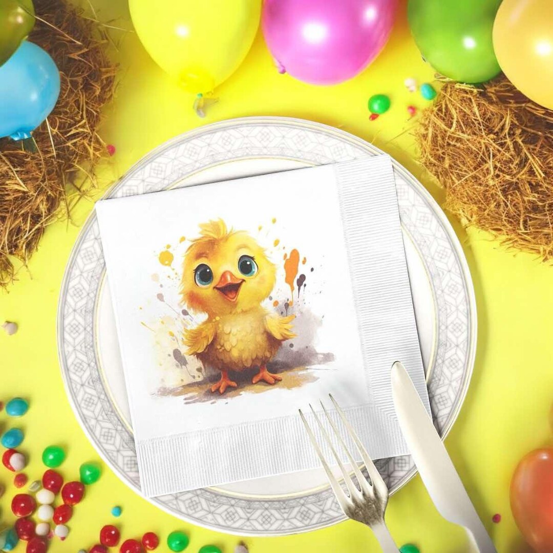 Yellow Chicken Napkins 50 Count Cute Colorful Bird. Table Napkins for ...